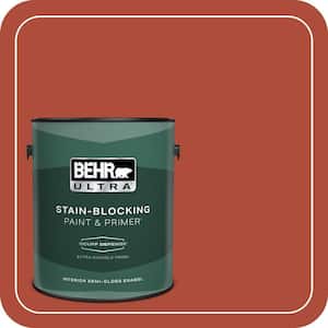 BEHR PREMIUM PLUS 8 oz. #MQ4-35 Torch Red Flat Interior/Exterior Paint ...