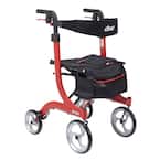 Drive Medical Nitro Euro Style Rollator Rolling Walker, Tall, Red ...