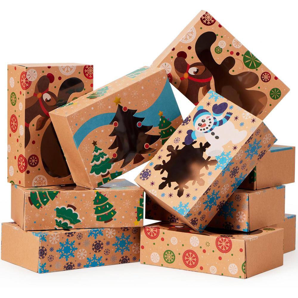 Angel Sar 24-Pieces Cardboard Christmas Bakery Treat Cookie Boxes ...