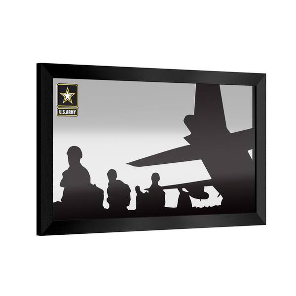 United States Army 26 in. W x 15 in. H Wood Black Framed Mirror ...
