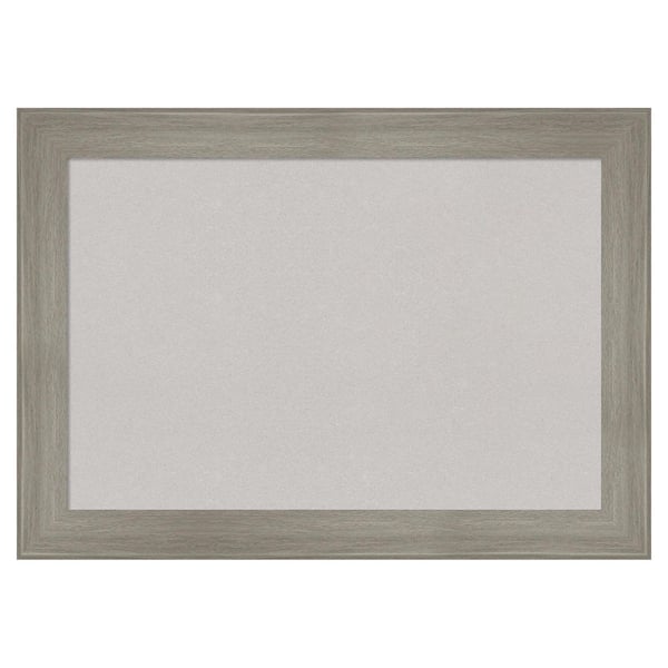 Amanti Art Grand Greywash Narrow 28 in. x 20 in. Poly Framed Grey Cork ...