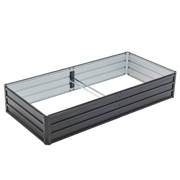 6 ft. W x 3 ft. D x 1 ft. H Metal Rectangle Outdoor Raised Garden Bed ...