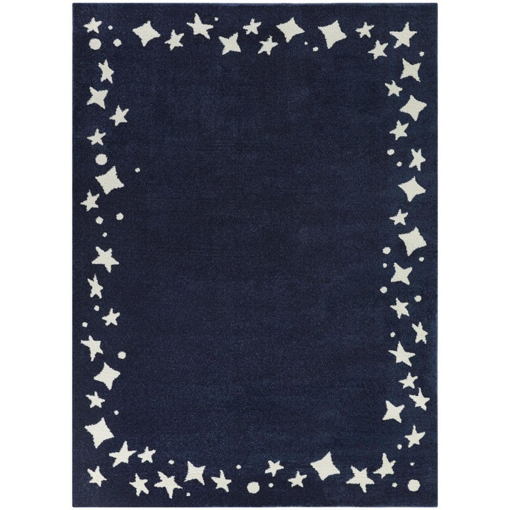 BALTA Stars Navy 5 ft. 3 in. x 7 ft. Border Area Rug 3098472 - The Home ...