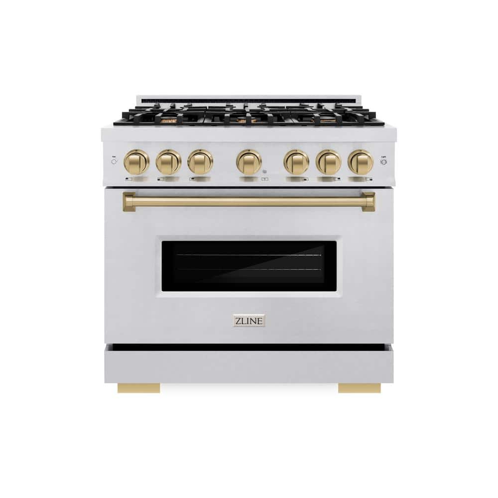 ZLINE Kitchen and Bath Autograph 36 in. Classic Dual Fuel Range with 6 ...
