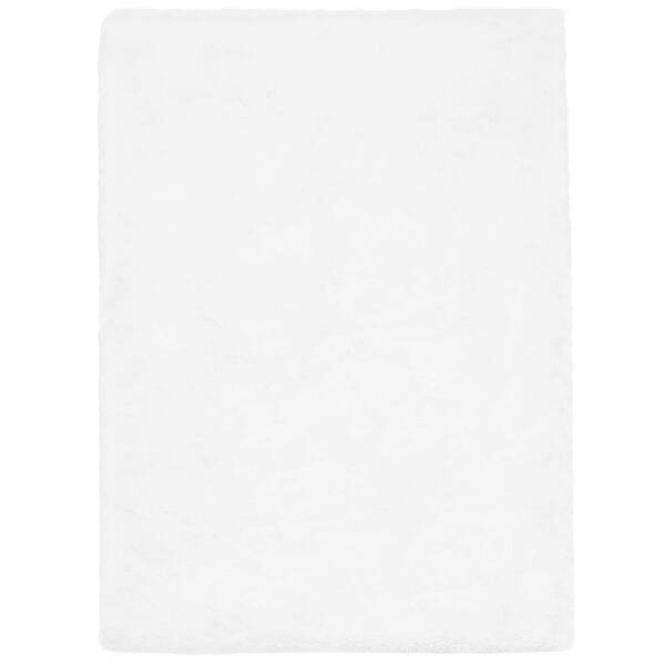 Nourideaux White 8 ft. x 10 ft. Large Rug Fluffy Fuzzy Faux Rabbit Fur ...