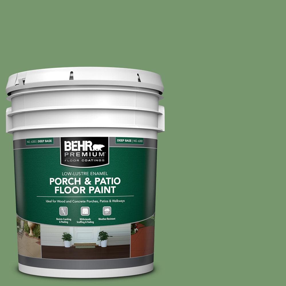 BEHR PREMIUM 5 gal. #PPU11-03 Botanical Green Low-Lustre Enamel ...
