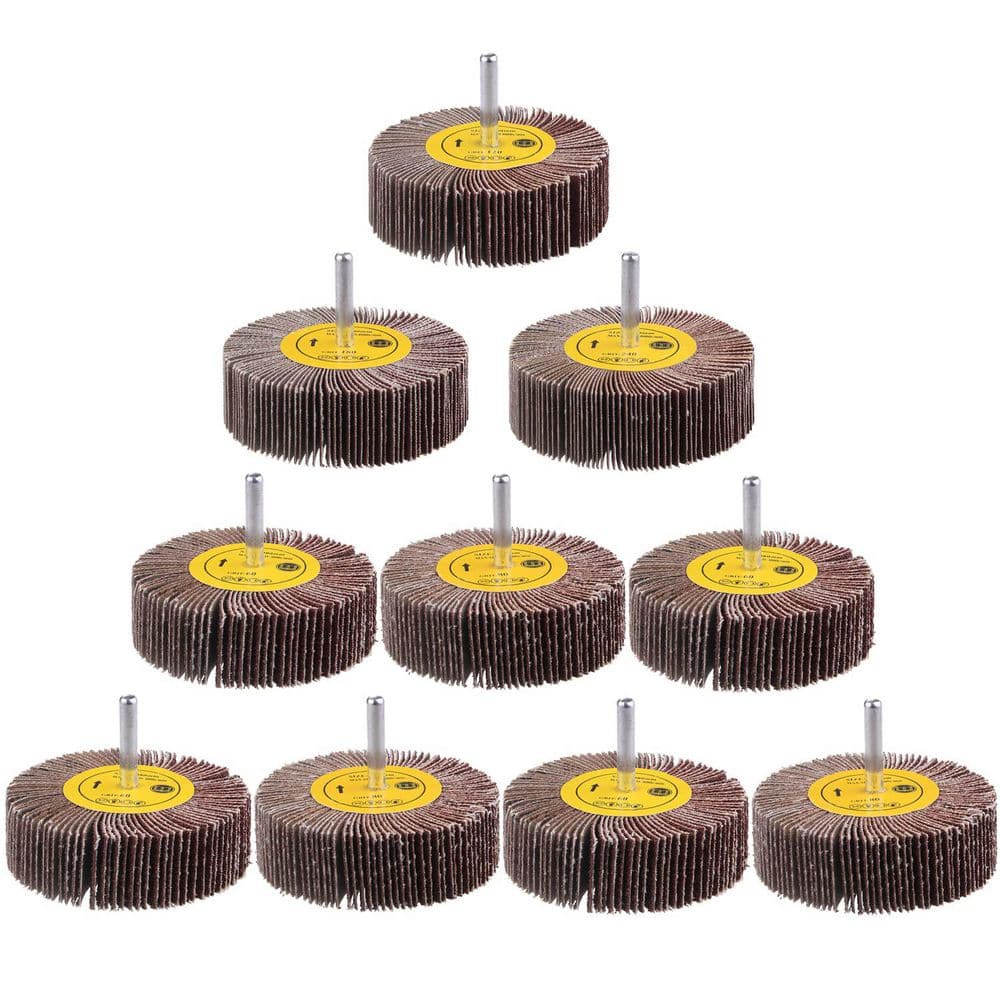 MYWISH 1/4 in. Shank Aluminum Oxide Abrasive Flap Wheel Sander Set with ...