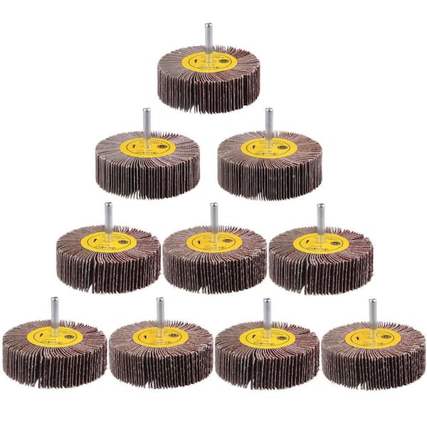 MYWISH 1/4 in. Shank Aluminum Oxide Abrasive Flap Wheel Sander Set with ...