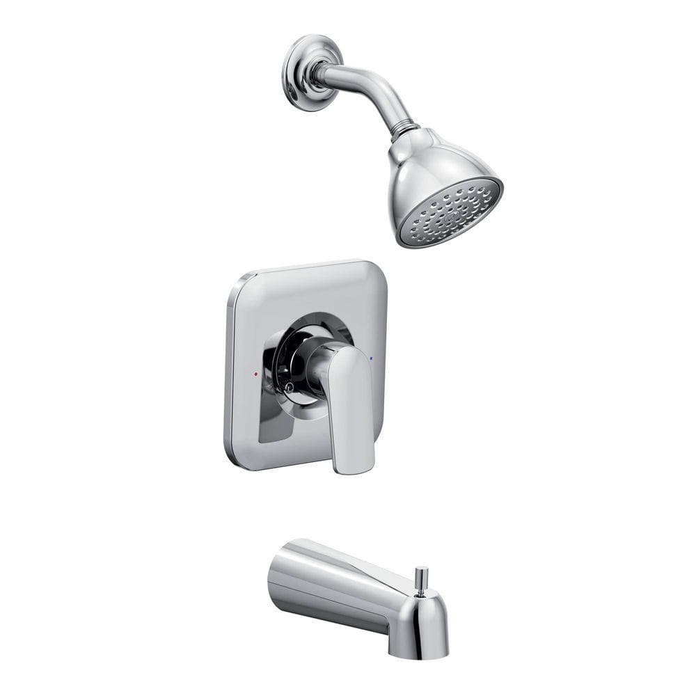 MOEN Rizon 1-Handle 1-Spray Posi-Temp Tub and Shower Faucet Trim Kit in ...