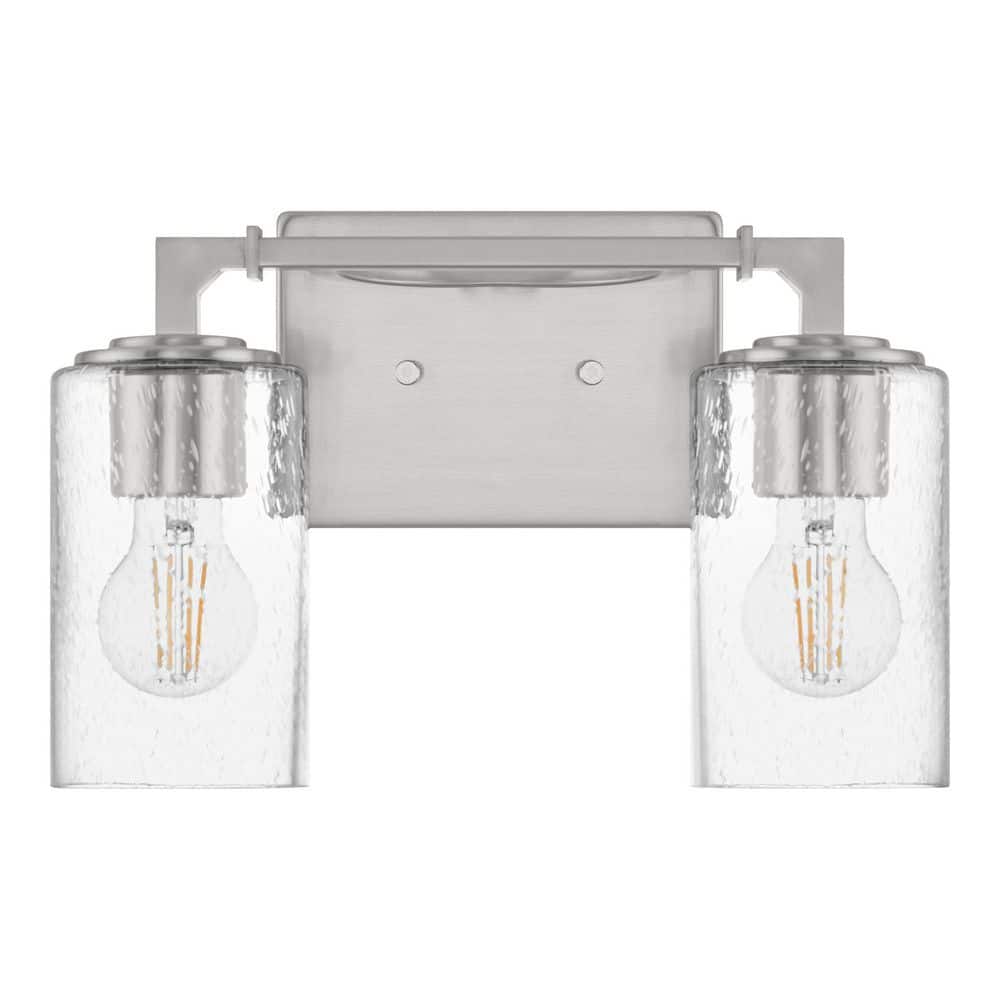 Home Decorators Collection Helenwood 12.75 in. 2-Light Brushed Nickel ...