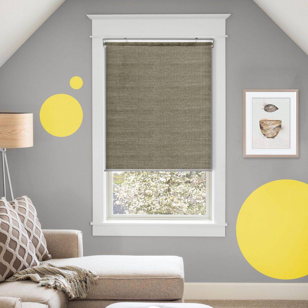 YELLOW BLINDS Sand Cordless Light Filtering UV Protection Polyester ...