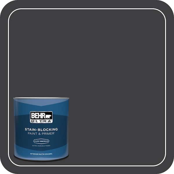 BEHR ULTRA 1 qt. #ECC-10-2 Jet Black Extra Durable Satin Enamel ...
