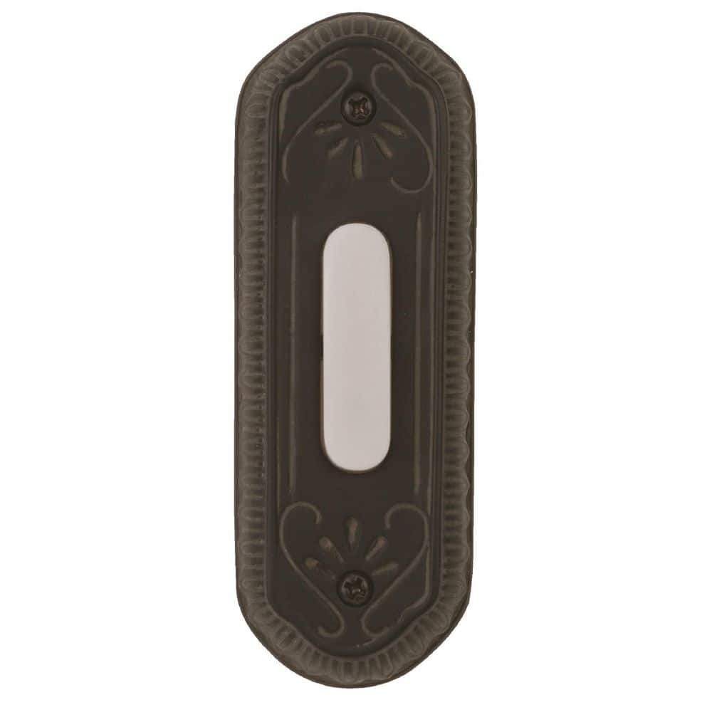 CRAFTMADE Wired Surface Mount Weathered Black Finish Doorbell Push ...