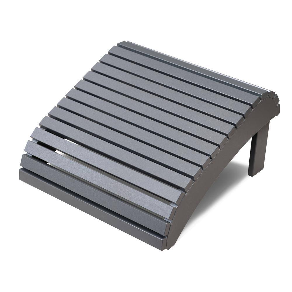 Leisure Line Plastic Outdoor Ottoman Classic Gray Recycled Adirondack ...