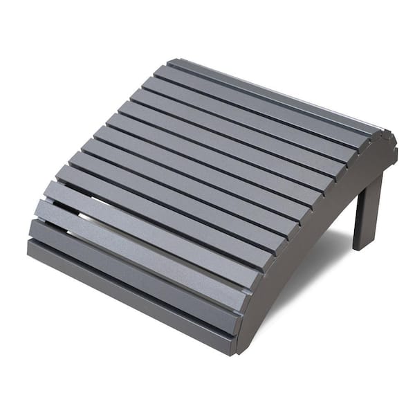 Leisure Line Plastic Outdoor Ottoman Classic Gray Recycled Adirondack ...