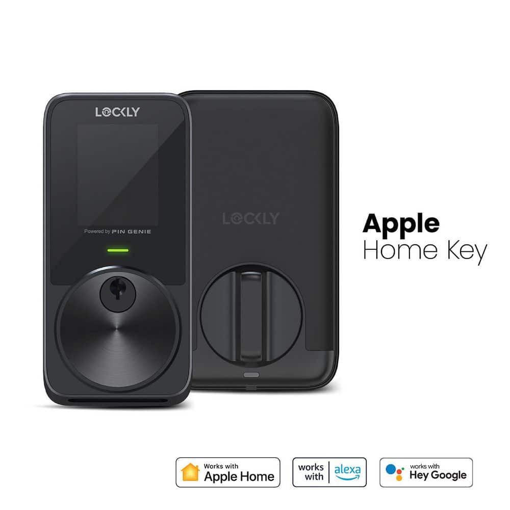 Lockly Pin Genie Pro Matte Black Deadbolt Apple Home Key Wi-Fi Smart ...