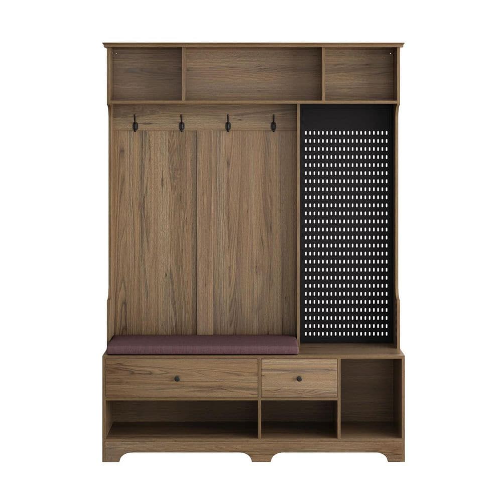 Siavonce Multi-purpose Hallway Hall Tree with Removable Linen Cushioned ...