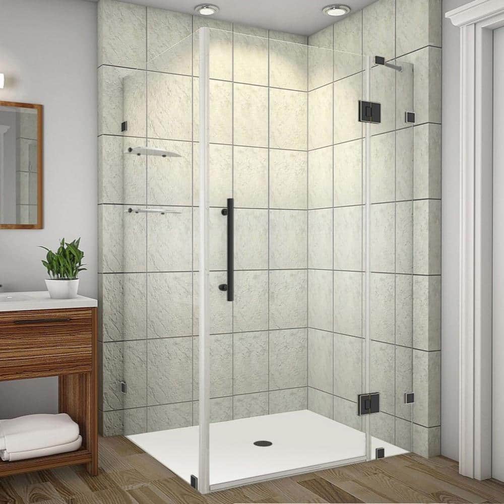 Aston Avalux GS 52 in.x38 in.x72 in. Rectangular Pivot Frameless Corner Shower Enclosure in Oil ...
