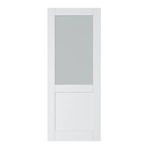 ARK DESIGN 36 in. x 96 in. 1/2 Lite Tempered Frosted Glass White Primed ...