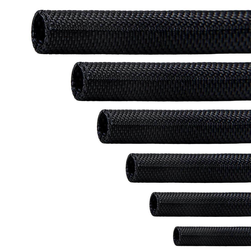 Angel Sar 1/2 in. x 25 ft. Polyethylene Split Braided Sleeve, Cable ...