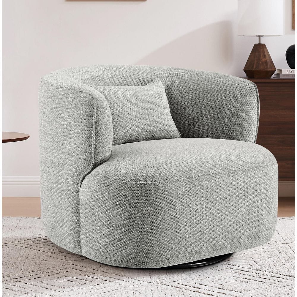 Art Leon Ivina Gray Fabric Swivel Chair with Metal Base SF051-1-GR-F ...