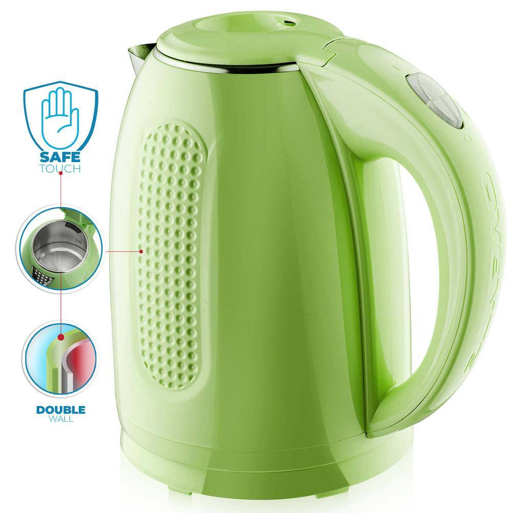 OVENTE 7 Cup Green Stainless Steel BPA Free Electric Kettle With Auto