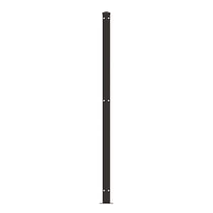 FORGERIGHT Deco Grid 2 in. x 2 in. x 74in. Black Steel Fence Post with ...