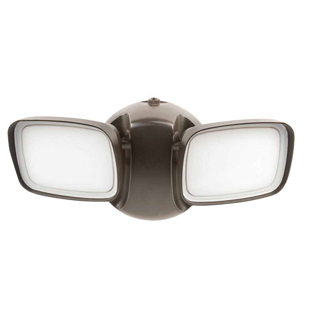 Feit Electric 25-Watt Bronze Outdoor Security Adjustable Dual Head Dusk ...