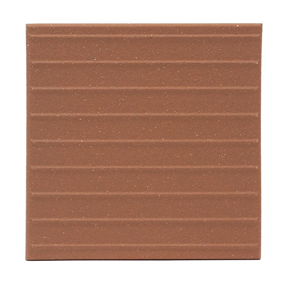 6 in. x 6 in. Red Tread Quarry Ceramic Floor and Wall Tile (0.25 sq. ft ...