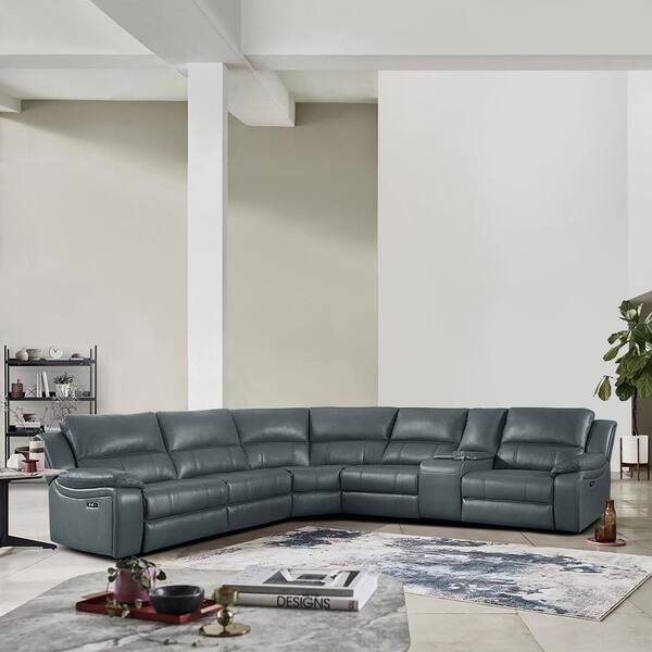 Forte gray 6 piece power reclining sectional store