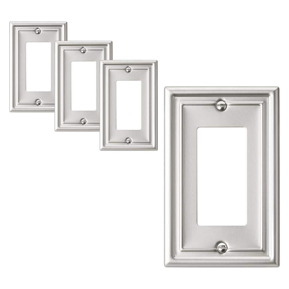 DEWENWILS 1-Gang Brushed Nickel Decorator/Rocker Metal Wall Plates(4 ...