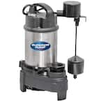 Basement Watchdog 1/2 HP Cast Iron Submersible Sump Pump with Top ...