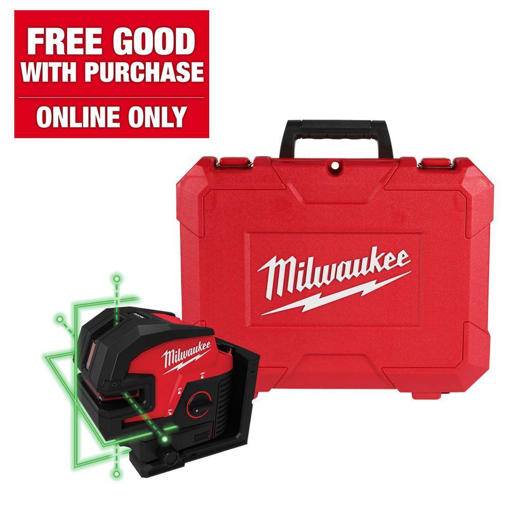 Milwaukee M12 12-Volt Lithium-Ion Cordless Green Cross Line and 4 ...