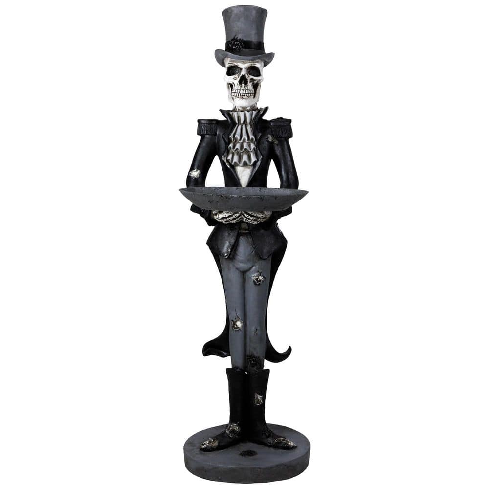 Northlight Skeleton Butler with Tray Standing Halloween Statue-4.5 ...