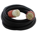 AC WORKS 100 ft. SOOW 10/4 NEMA L15-30 30-Amp 3-Phase 250-Volt Industrial Rubber Extension Cord ...