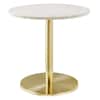 MODWAY Viva Round White Marble Side Table in Brass White EEI-6609-BRA-WHI - The Home Depot