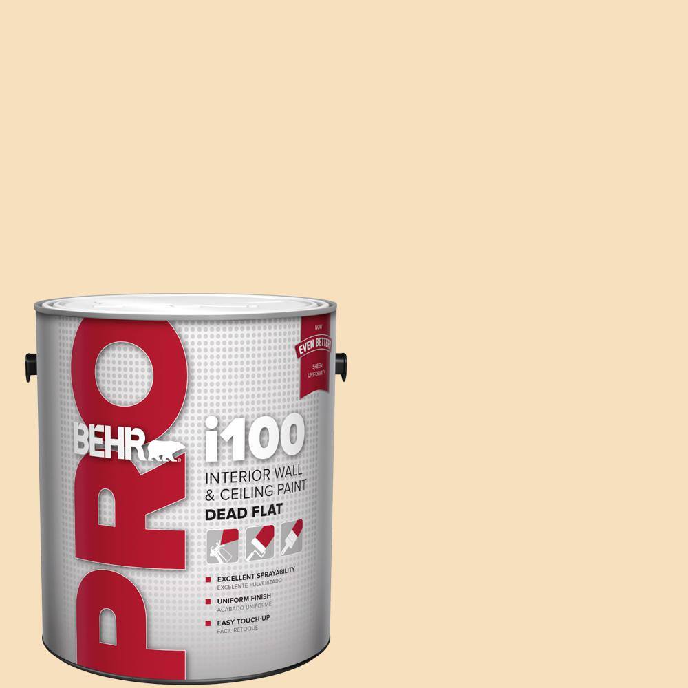 BEHR PRO 1 gal. #310E-2 Stable Hay Dead Flat Interior Paint PR10501 ...
