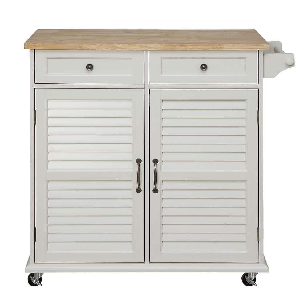 Easy Goods Living Portland Easy White Small Kitchen Cart SKEGL19276C1EW ...