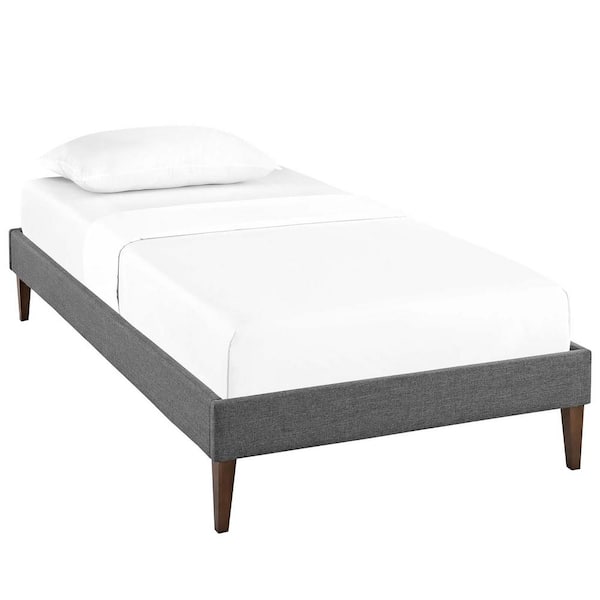 MODWAY Tessie Gray Twin Bed Frame with Squared Tapered Legs MOD 5895 GRY