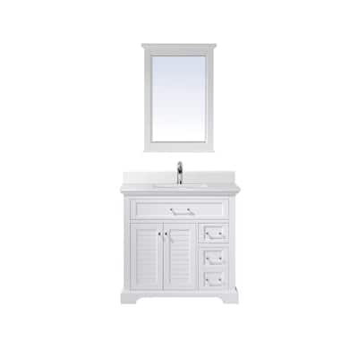 ROSWELL Lorna 30 in. Bath Vanity in White with Composite Vanity Top in ...