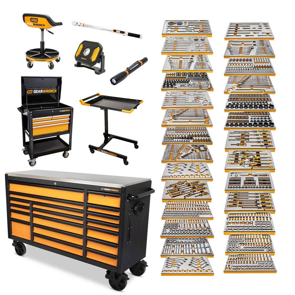 GEARWRENCH MEGAMOD 72 in. x 25 in. 18-Drawer Mobile Workbench Cabinet ...