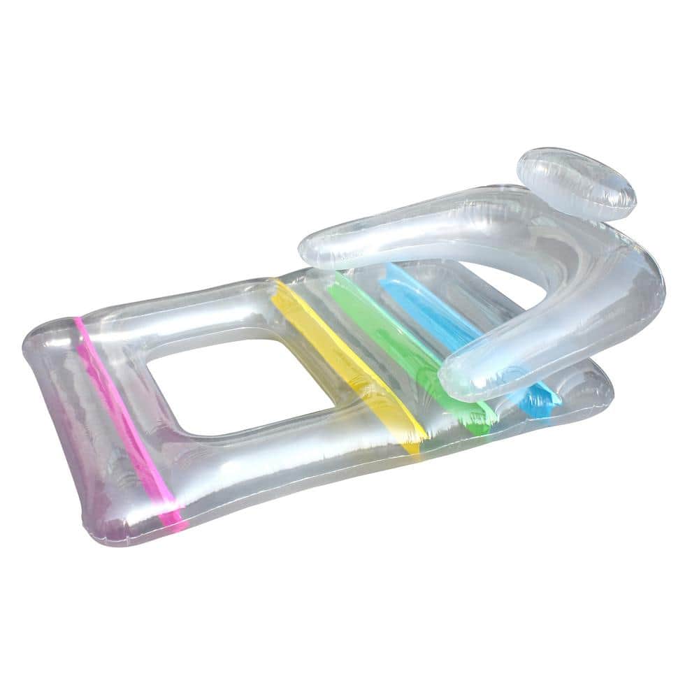 Northlight 25 in. H Clear Inflatable Swimming Pool Float Lounger with ...