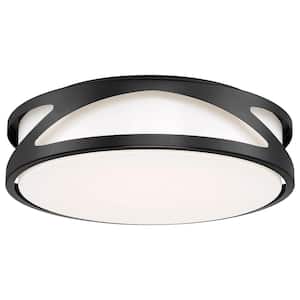 AFX Delgado 48 in. 45-Watt Modern Black Integrated LED Flush Mount with ...