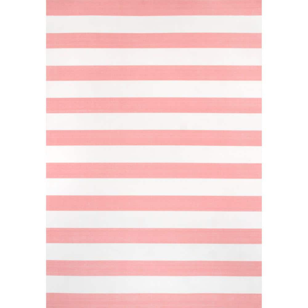 nuLOOM Christa Striped Pink 6 ft. x 9 ft. Indoor/Outdoor Area Rug ...