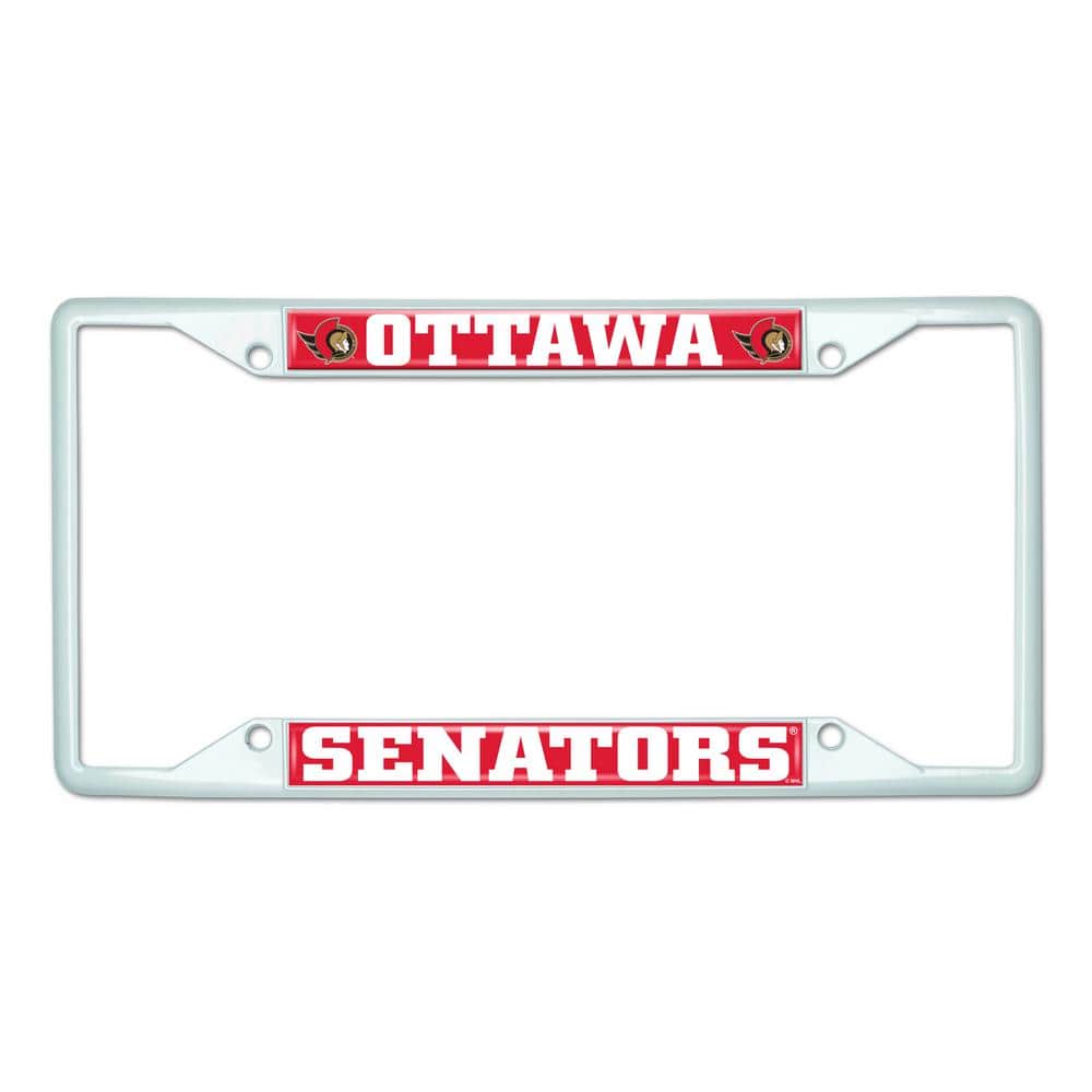 FANMATS Universal Fit NHL - Ottawa Senators License Plate Frame - White ...