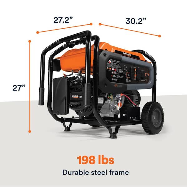 Generac 10000 / 8000-Watt Electric Start Gasoline Powered Portable ...