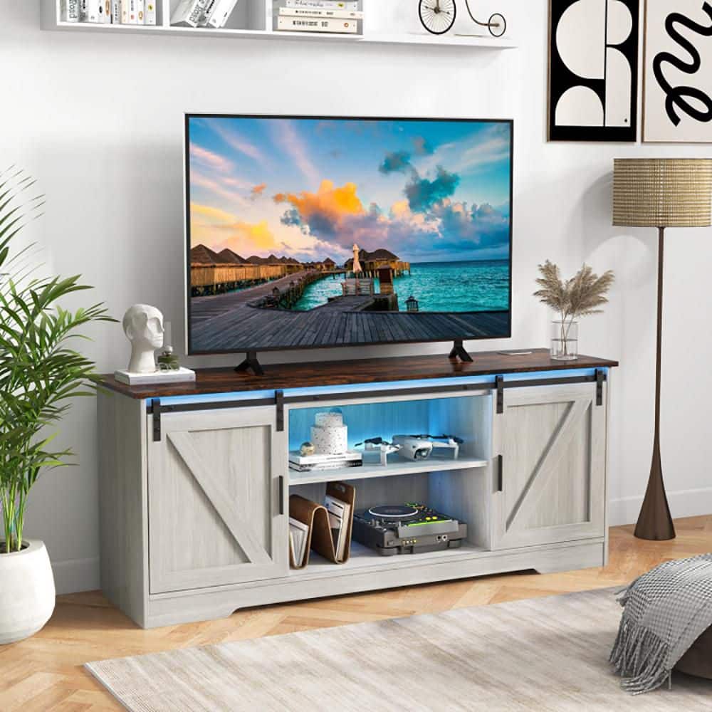 Boyel Living Gray TV Stand Fits TVs up to 60 to 65 in. BL-HV10193US-GR ...