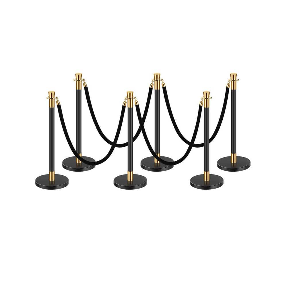 VEVOR Stanchions and Velvet Ropes, 6Pcs Crowd Control Barriers with 4 ...