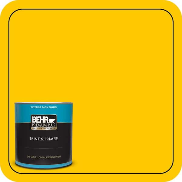 BEHR PREMIUM PLUS 1 qt. #S-G-380 Sunny Summer Satin Enamel Exterior ...