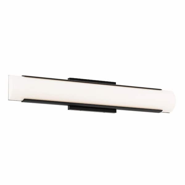 WAC LIMITED Demi 27 in. 1 Light Selectable 3CCT Black LED Bathroom ...